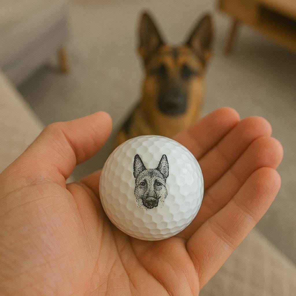 Personalized Golf Ink Stamp, Custom Golf Ball Stamp With Pet Portrait ...