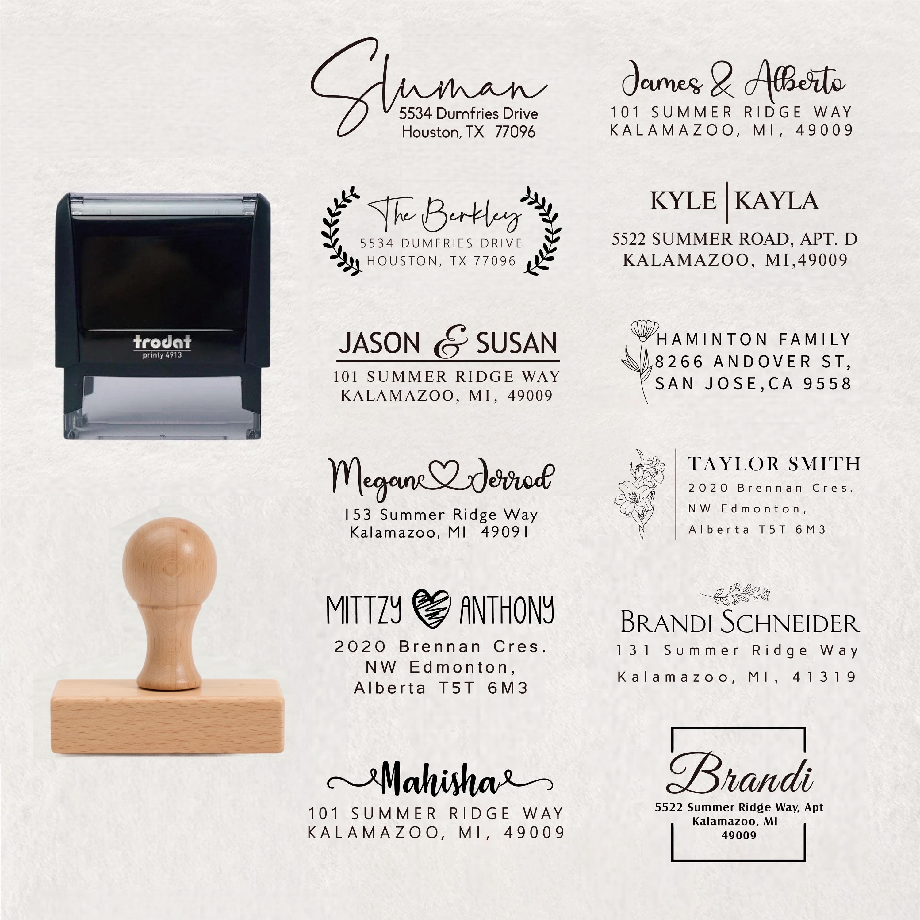 Personalized Address Stamp, Self Inking Wedding Return Stamp, Custom ...