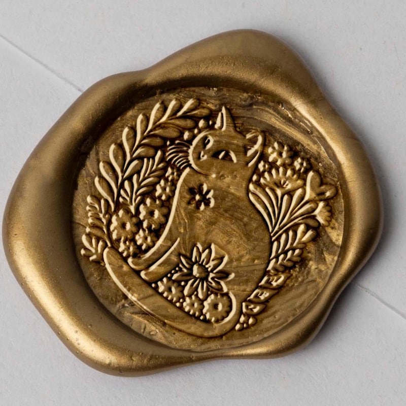 Custom Wax Stamp Seal Cat - Etsy