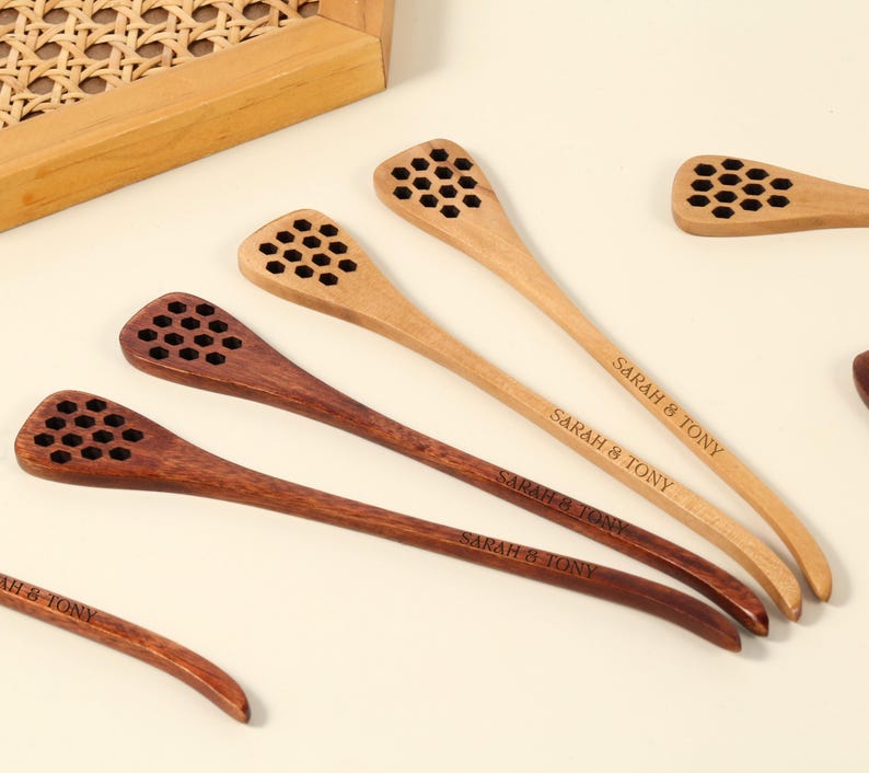Personalized Handmade Wooden Honey Dipper ,custom Engraved Honey Stick ...