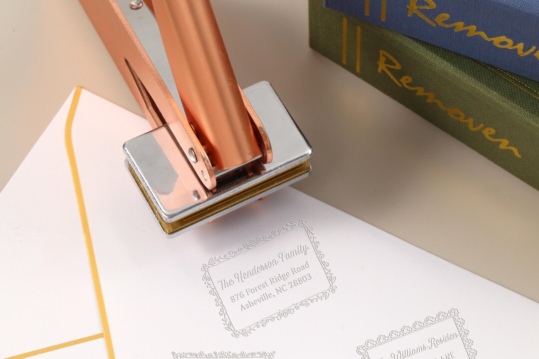 Custom Address Embosser With Ribbon Border, Returned Address Stamp ...