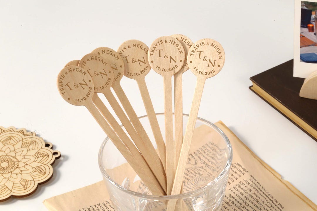 Custom Wooden Drink Stirrers, Personalized Drink Stirrer, Wood Cocktail ...