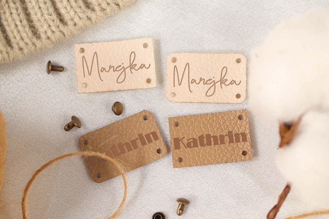 Personalized Blanket Tags, Faux Leather Labels, Custom Name Tags ...