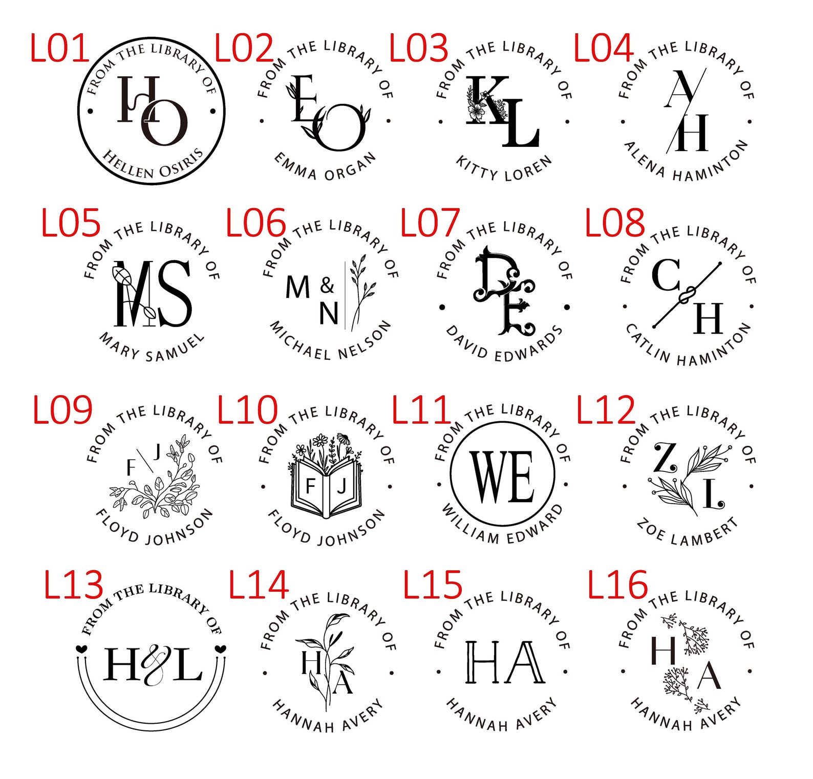 Flora Book Embosser, Custom Library Embosser, Personalized Book Seal ...