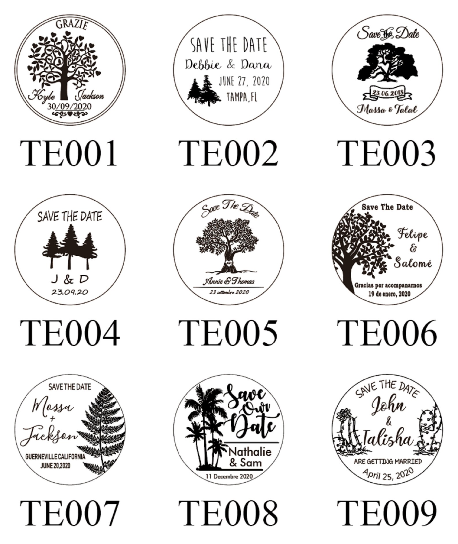 Custom Trees With Names Wood Save the Date Magnets Rustic - Etsy