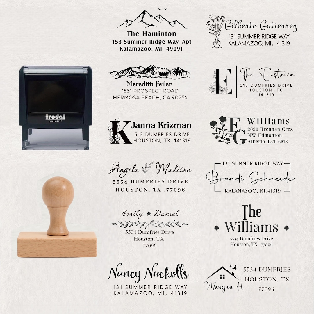 Personalized Address Stamp, Custom Self-inking Wedding Return Stamp ...
