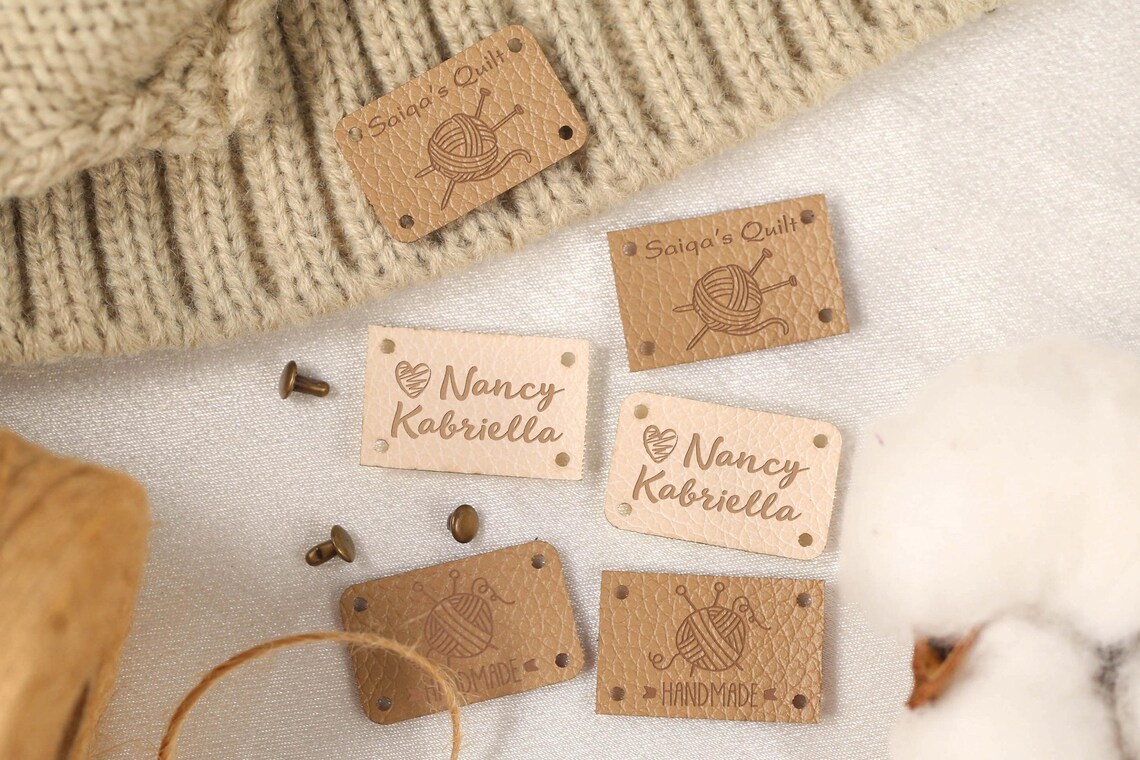 Personalized Blanket Tags, Faux Leather Labels, Custom Name Tags ...
