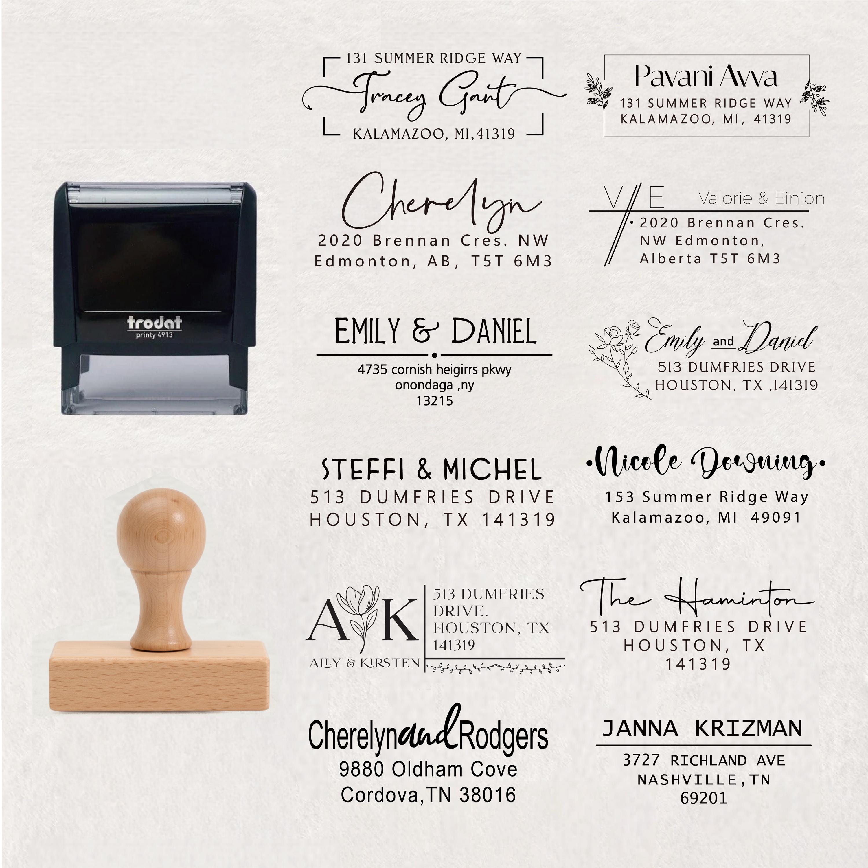 Personalized Return Address Stamp, Custom Self-inking Stamp, Wedding ...