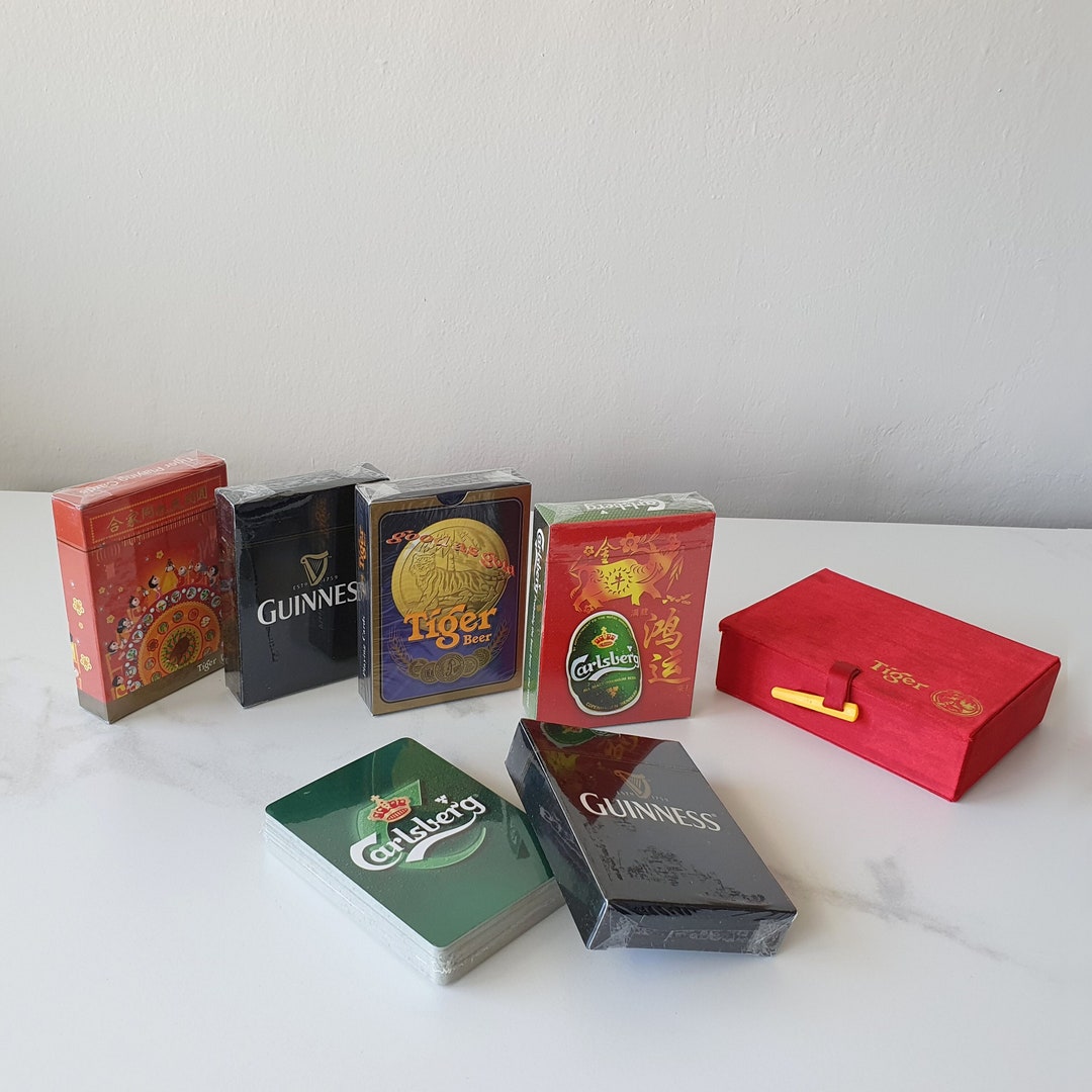 Guinness Stout, Carlsberg, Tiger Beer Playing Cards Gold Gilded Edge ...