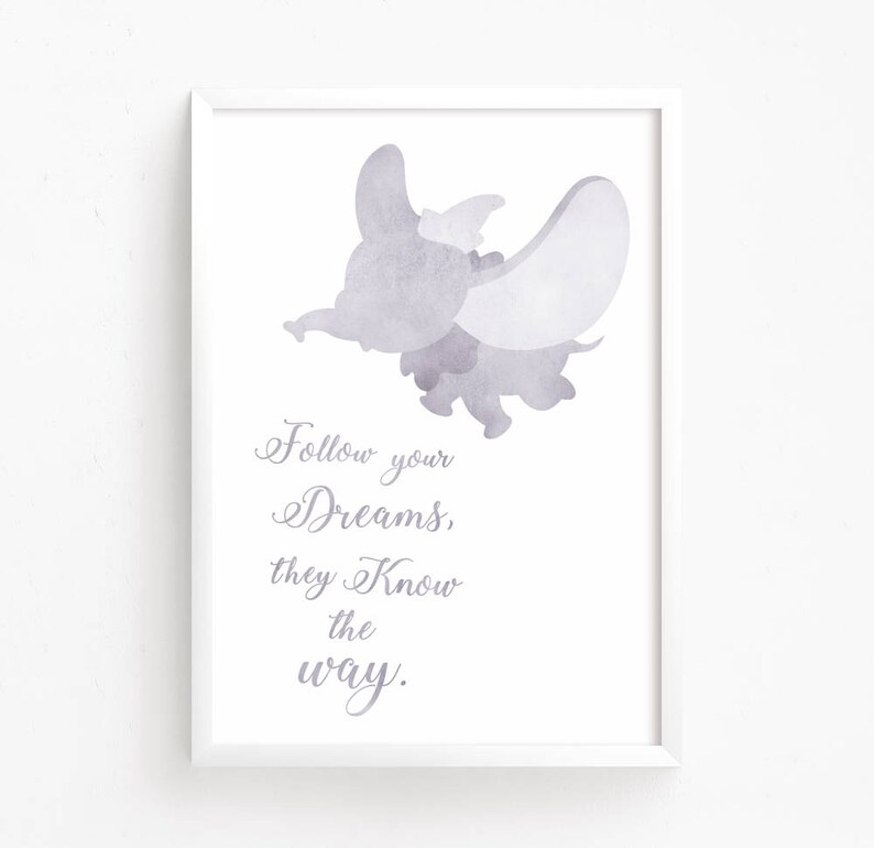 Sale 50% off Dumbo Watercolor Printable Disney Quote Nursery - Etsy UK