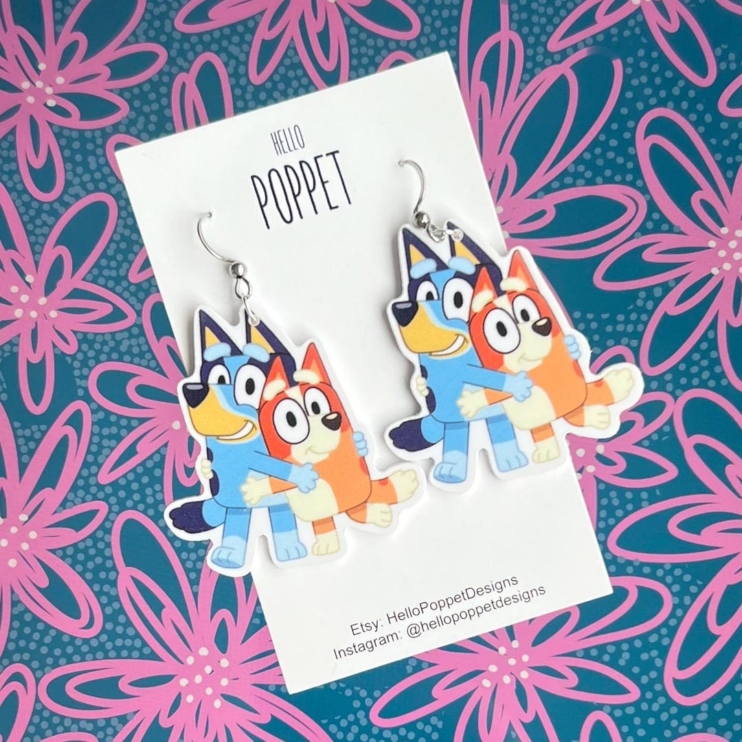 Bluey Earrings / Bluey / Dangle Earrings / Fun Earrings - Etsy