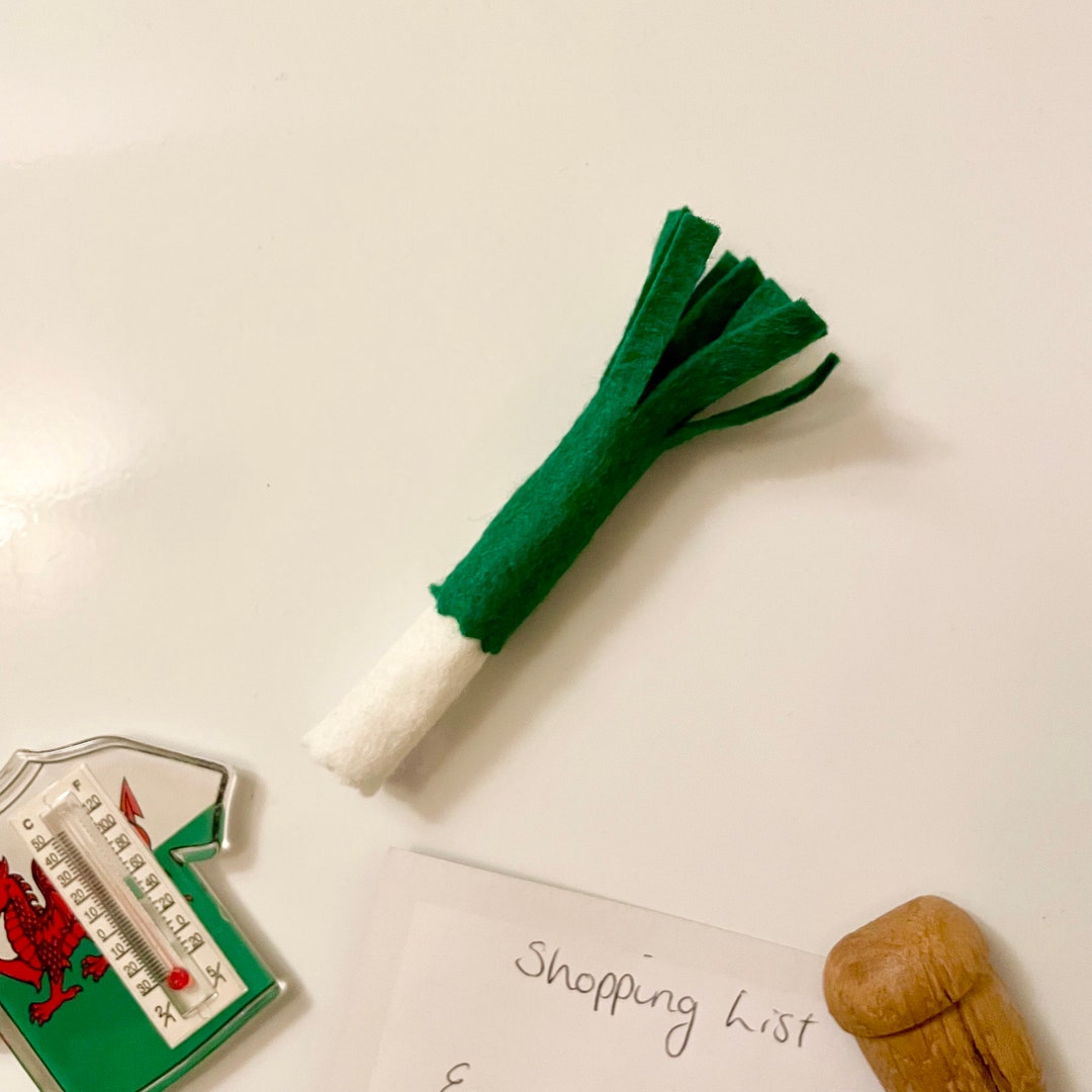 Felt Leek Fridge Magnet: Welsh Kitchen Decor, St Davids Day Gift - Etsy