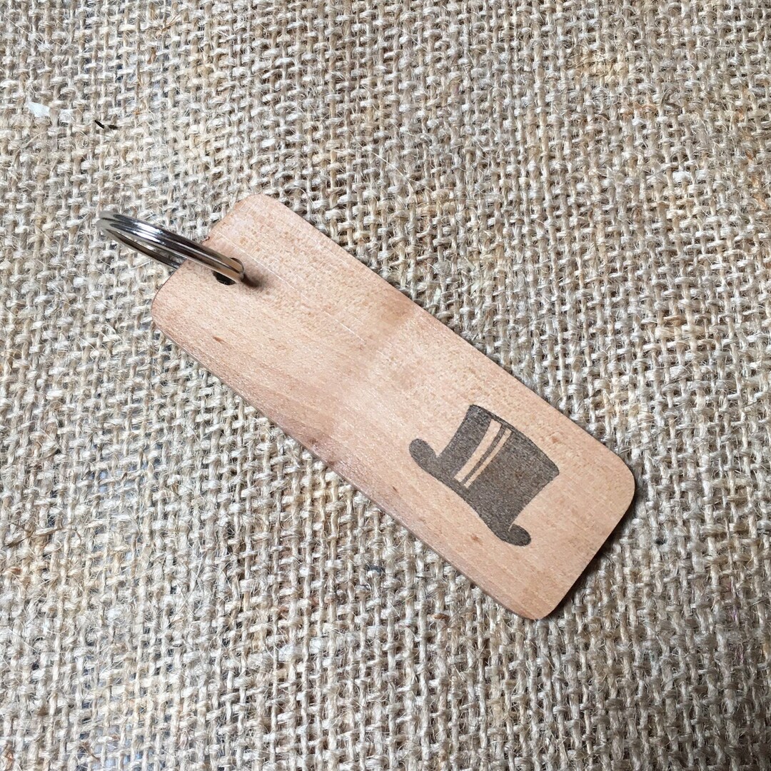 Top Hat Keyring Welsh Wood Tall Hat Gentleman Hat Victorian Steampunk ...