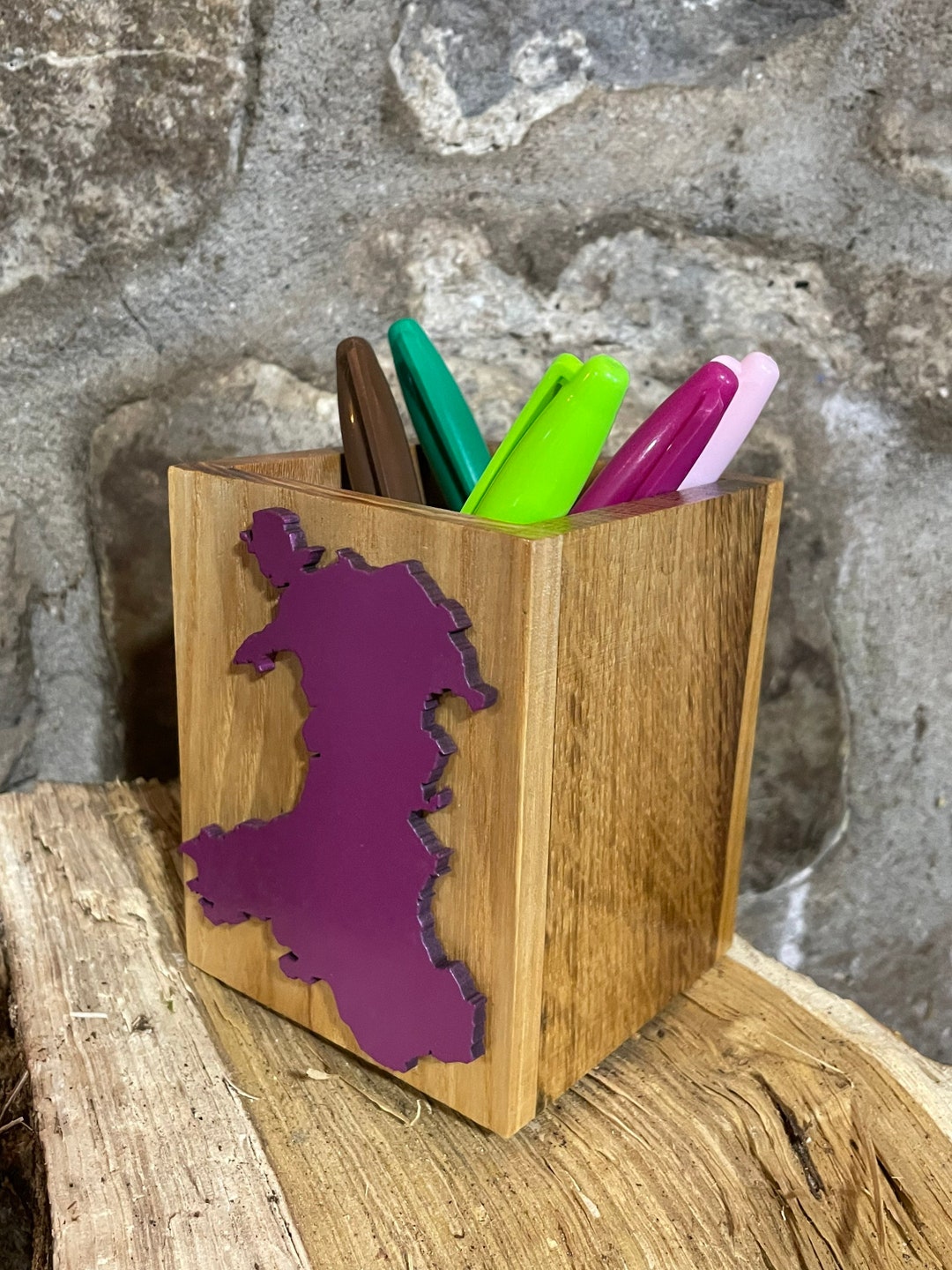Map of Wales Pink Purple Handmade Desk Tidy Made With 5 - Etsy