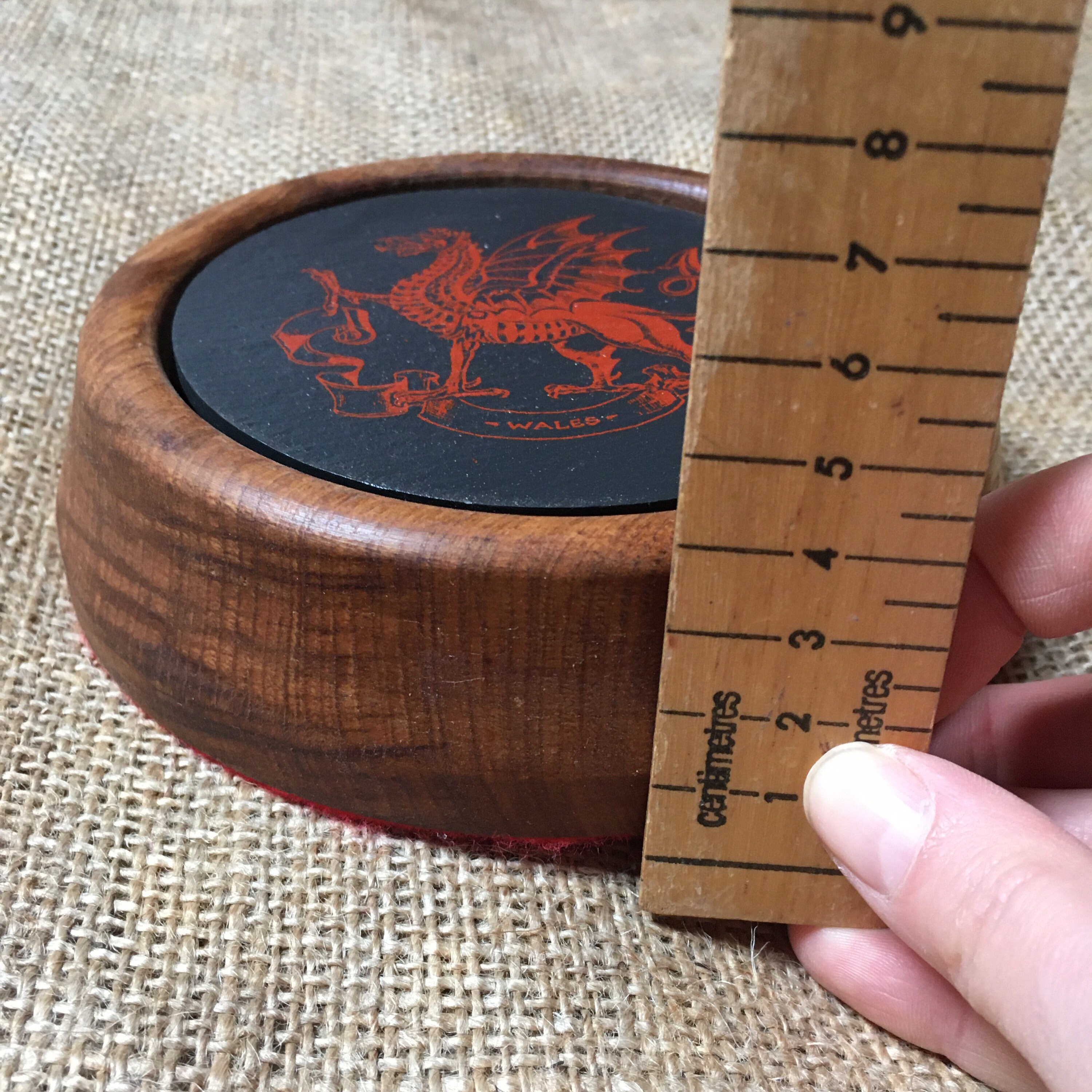 Welsh Slate Coasters in Holder Hardwood Surround Handmade - Etsy