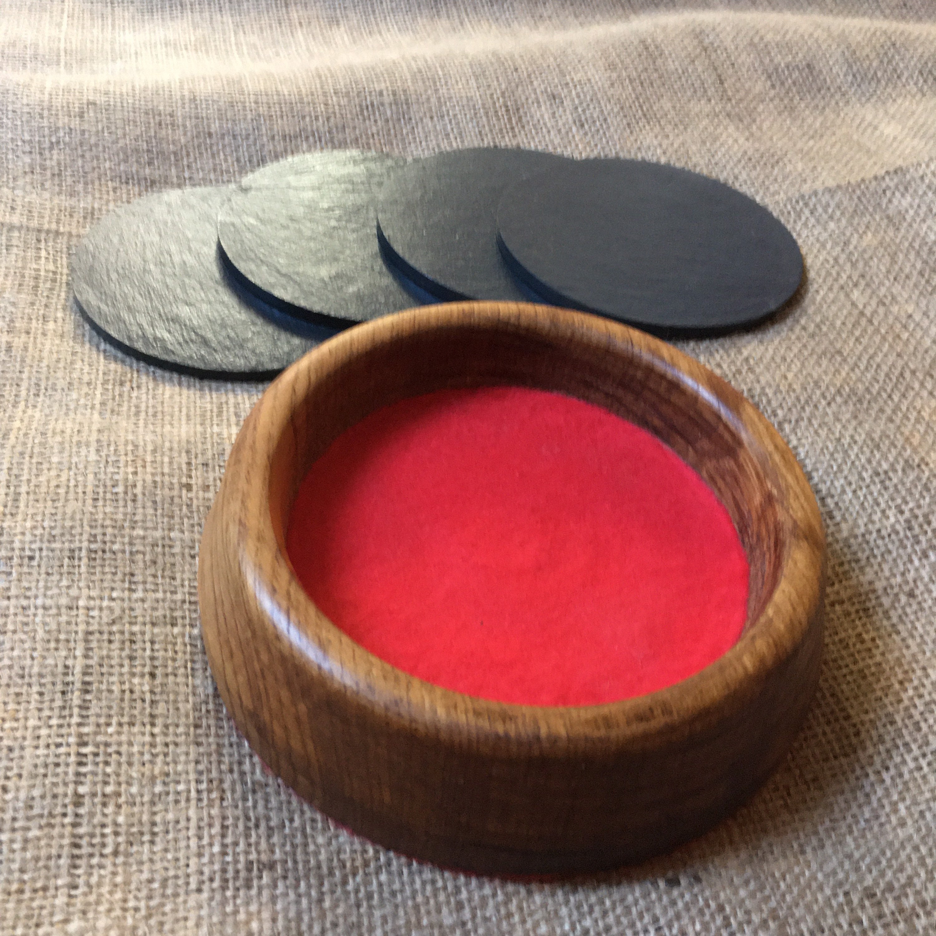 Welsh Slate Coasters in Holder Hardwood Surround Handmade - Etsy