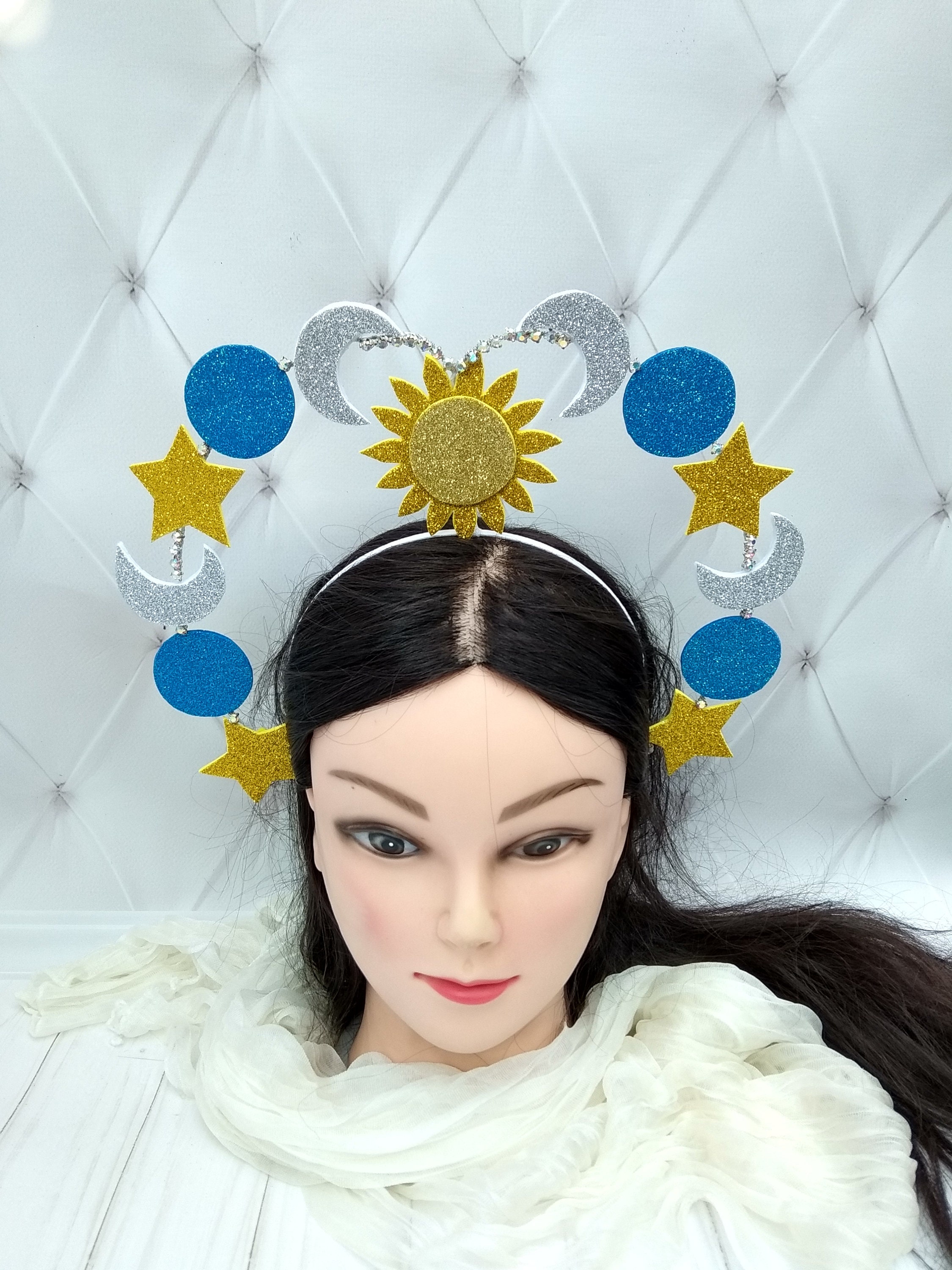 Celestial Crown Star Headpiece Space Headband Sun Moon Galaxy Head ...