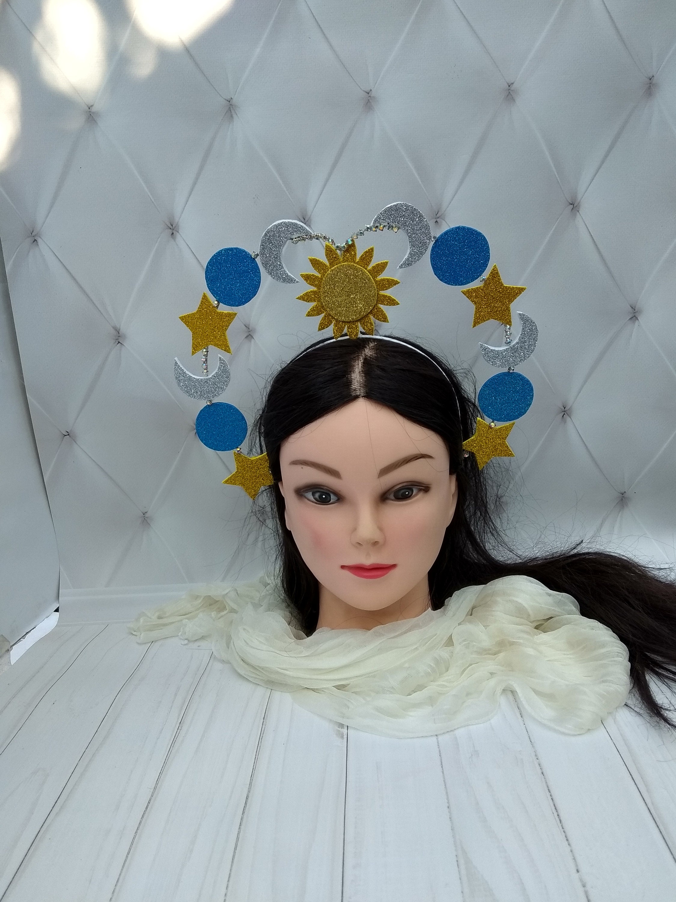 Celestial Crown Star Headpiece Space Headband Sun Moon Galaxy - Etsy