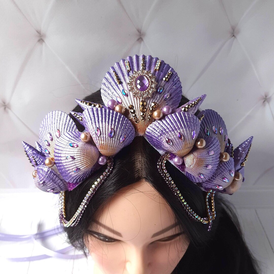 Mermaid Crown Lilac for Women Siren Cosplay Headpiece Seashell Sea ...