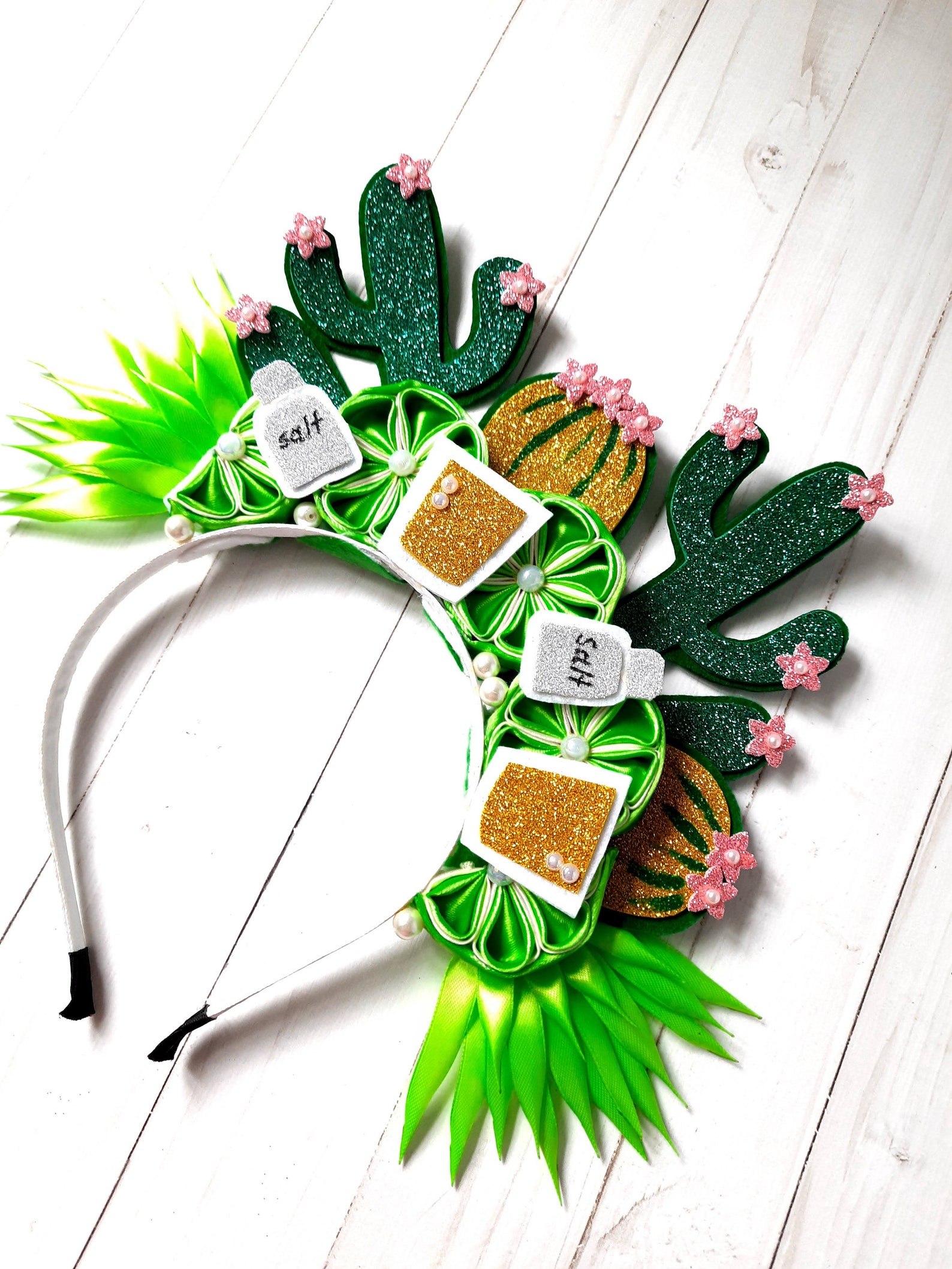 Fiesta Crown for Women Cactus Lime Headpiece Tequila Headband Adult ...