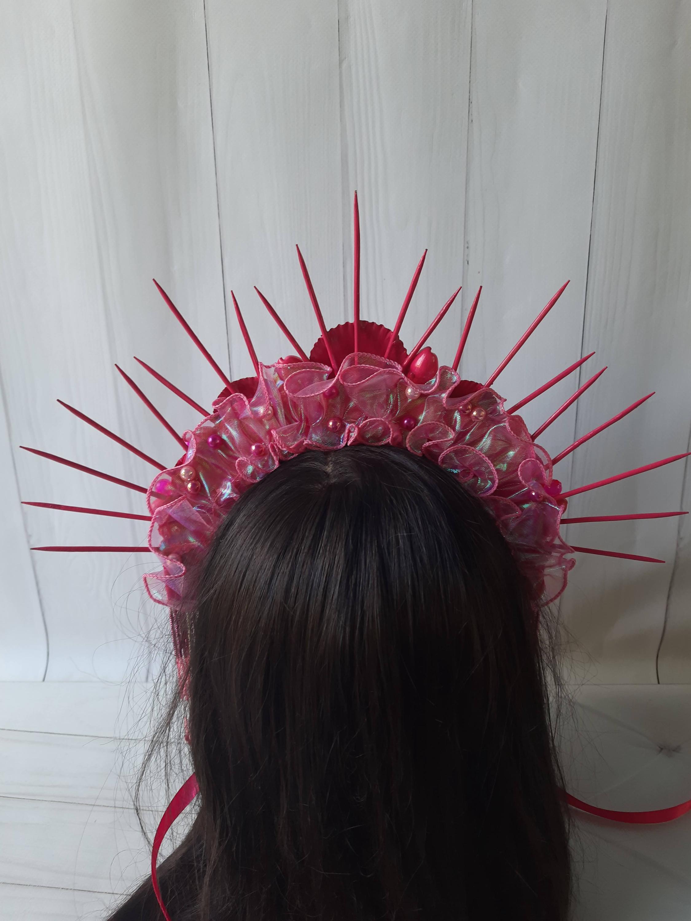 Hot Pink Mermaid Crown for Adult Seashell Siren Headpiece Sea Queen ...