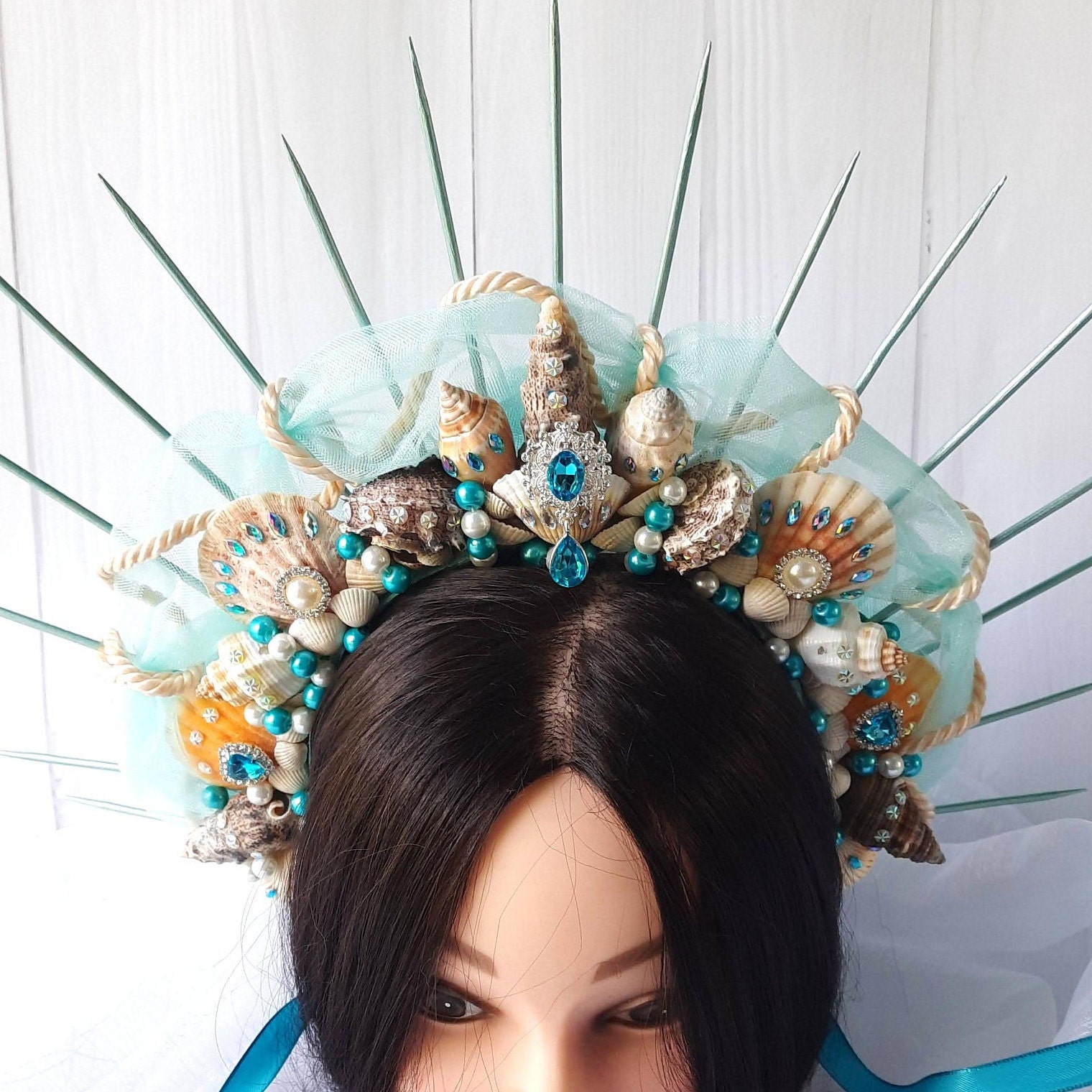 Seashell Mermaid Crown for Adult Siren Headpiece Sea Queen Halo Crown ...