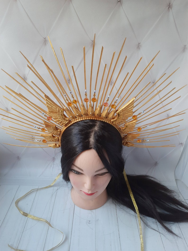 Angel Wings Headband Goddess Crown Gold Halo Crown Headpiece With Wings ...