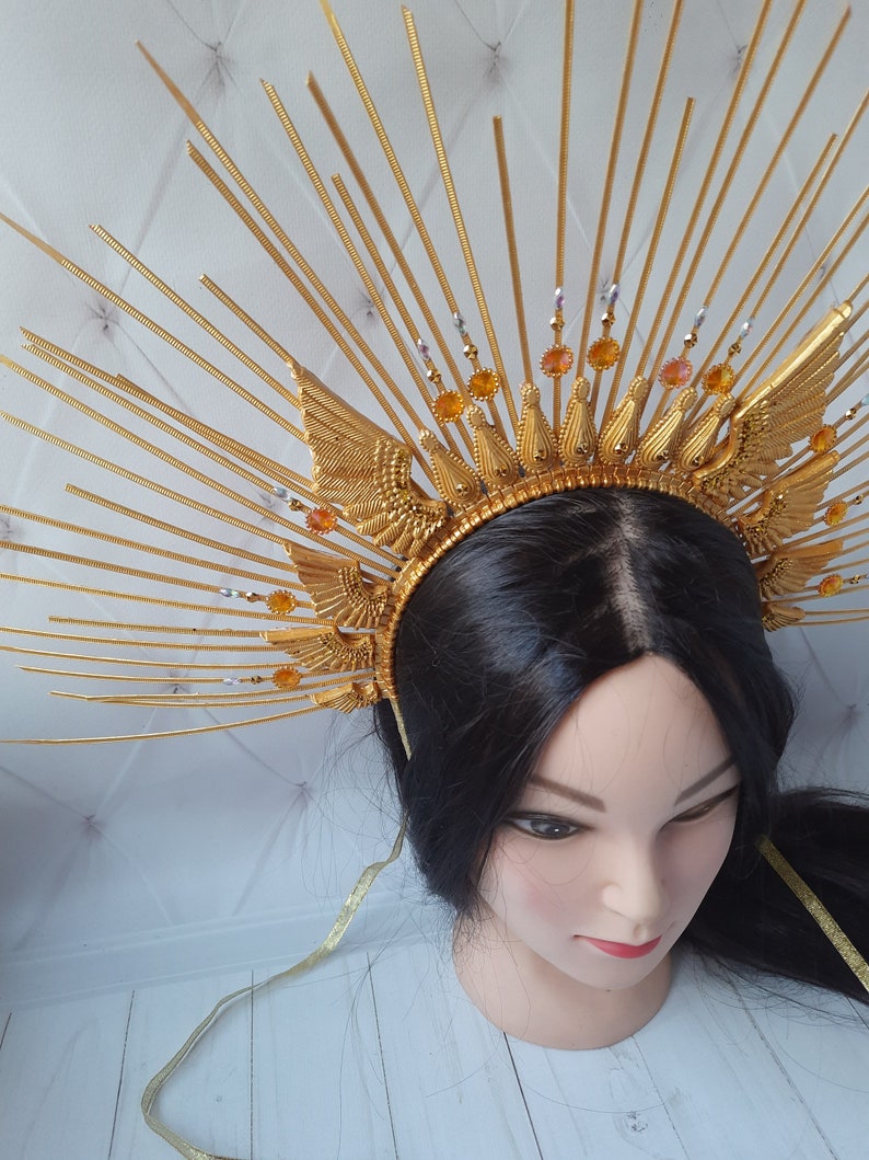 Angel Wings Headband Goddess Crown Gold Halo Crown Headpiece With Wings ...