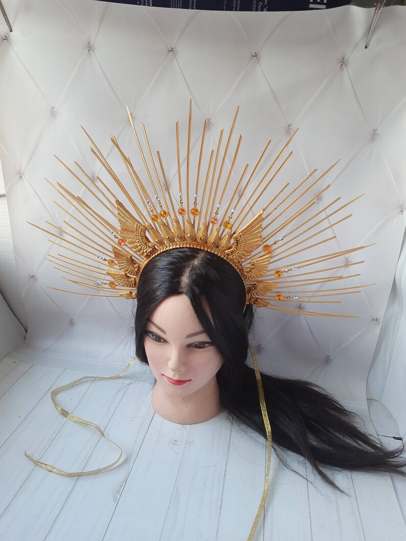Angel Wings Headband Goddess Crown Gold Halo Crown Headpiece With Wings ...