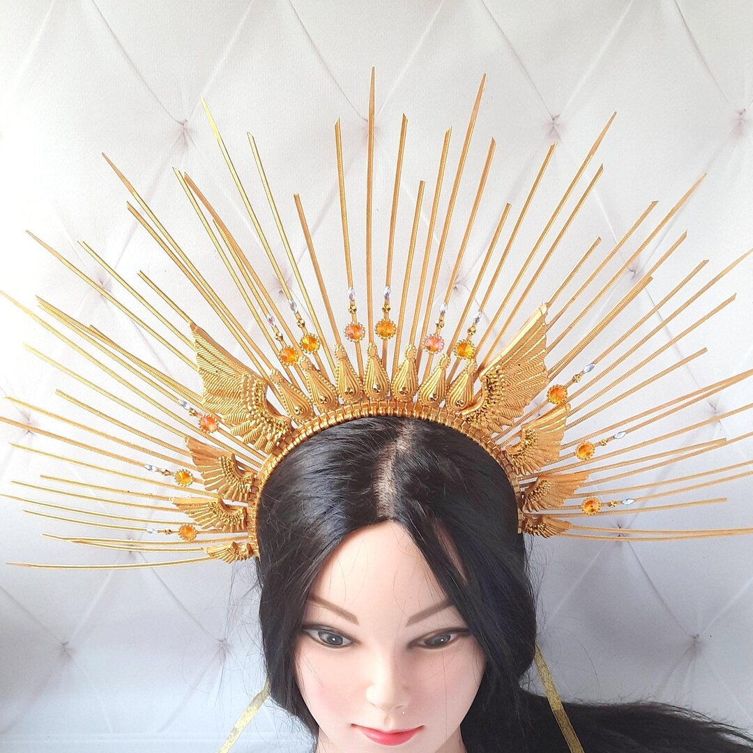 Angel Wings Headband Goddess Crown Gold Halo Crown Headpiece With Wings ...