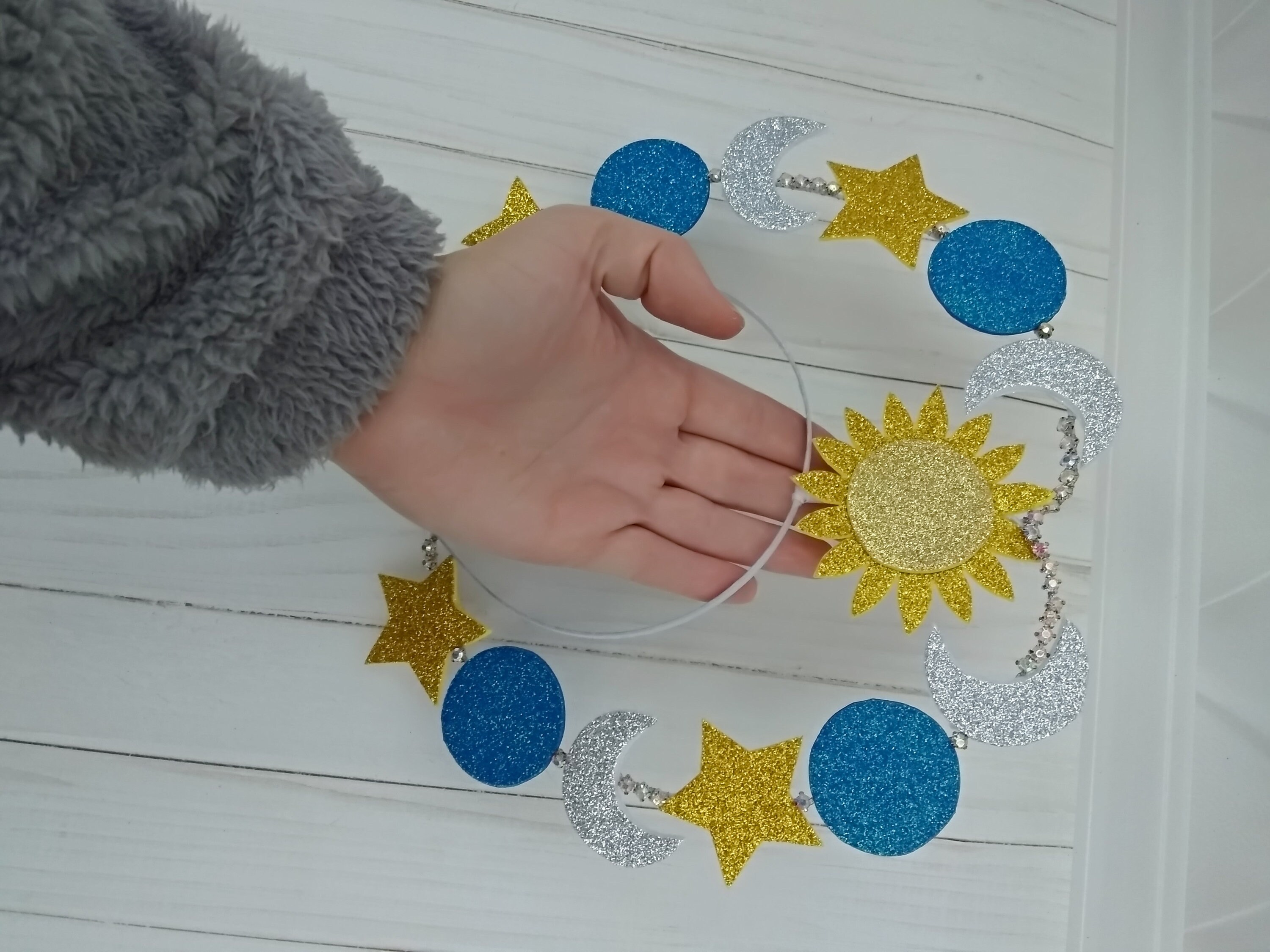 Celestial Crown Star Headpiece Space Headband Sun Moon Galaxy Head ...
