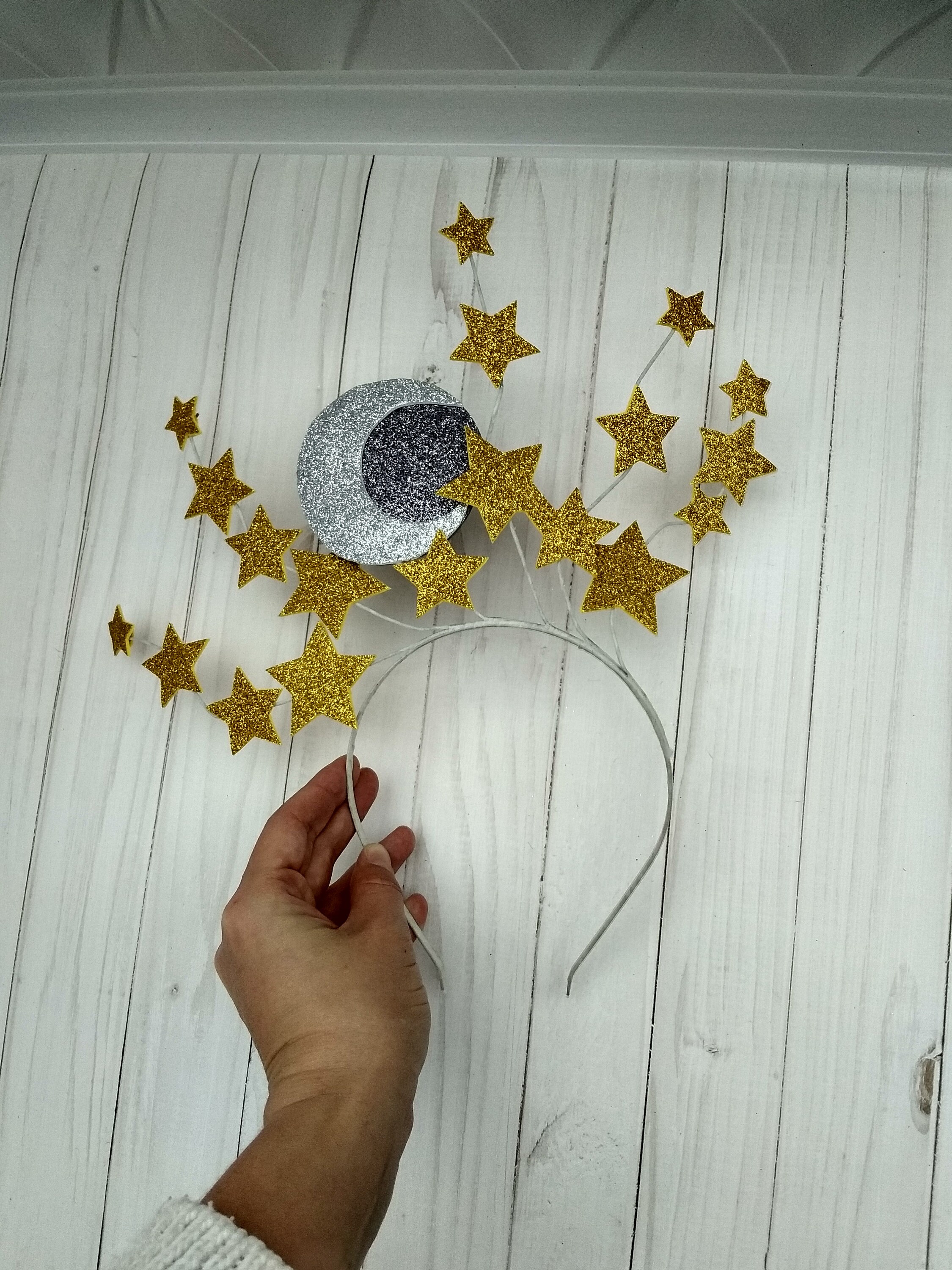 Moon Goddess Crown Fascinator Celestial Headpiece Galaxy Headband - Etsy