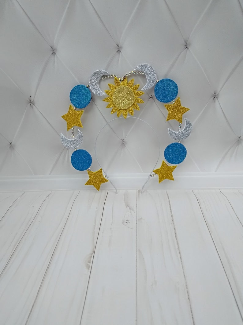 Celestial Crown Star Headpiece Space Headband Sun Moon Galaxy Head ...