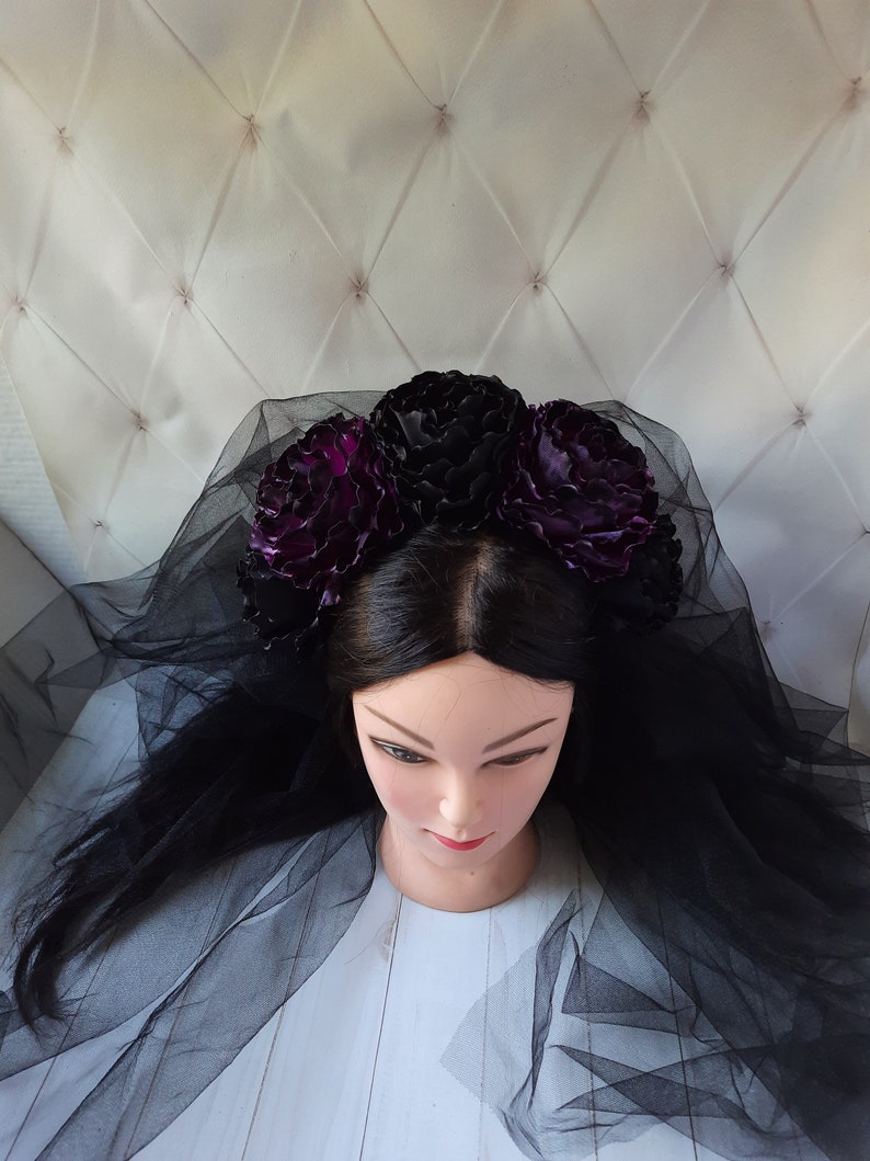 Gothic Crown Veil Goth Headpiece for Women Witch Headband - Etsy