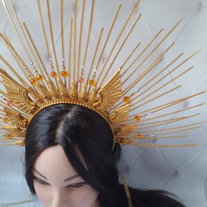 Angel Wings Headband Goddess Crown Gold Halo Crown Headpiece With Wings ...