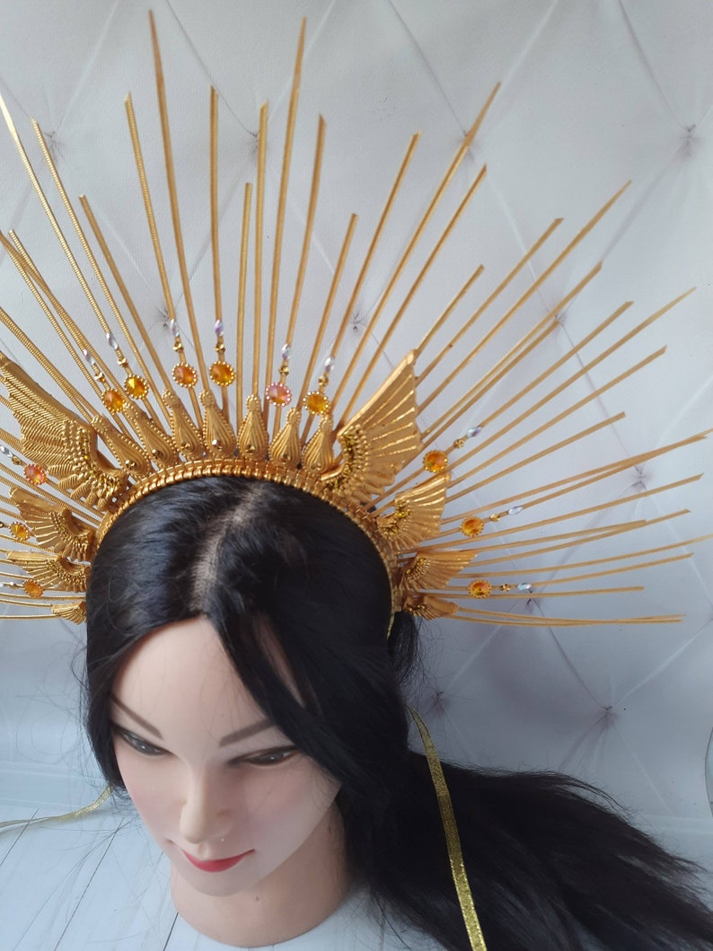 Angel Wings Headband Goddess Crown Gold Halo Crown Headpiece With Wings ...
