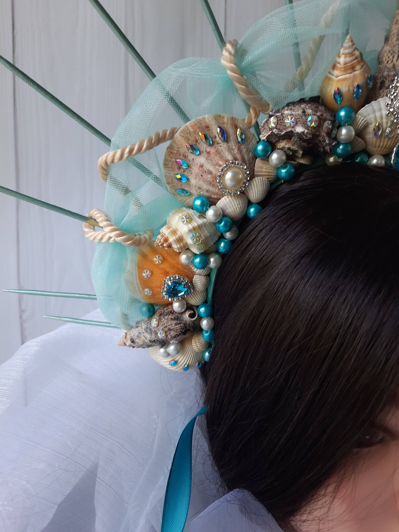Seashell Mermaid Crown for Adult Siren Headpiece Sea Queen Halo Crown ...
