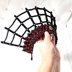Spider Goth Crown for Women Black Burgundy Gothic Headpiece Vampire ...