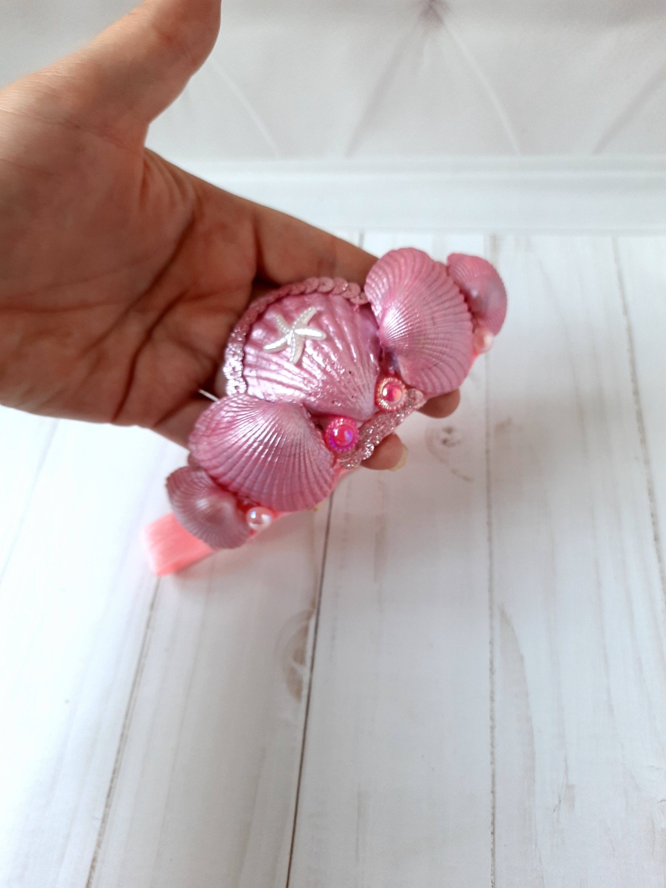 Pink Mermaid Crown Baby Seashell Mermaid Headband for Girls Shell ...