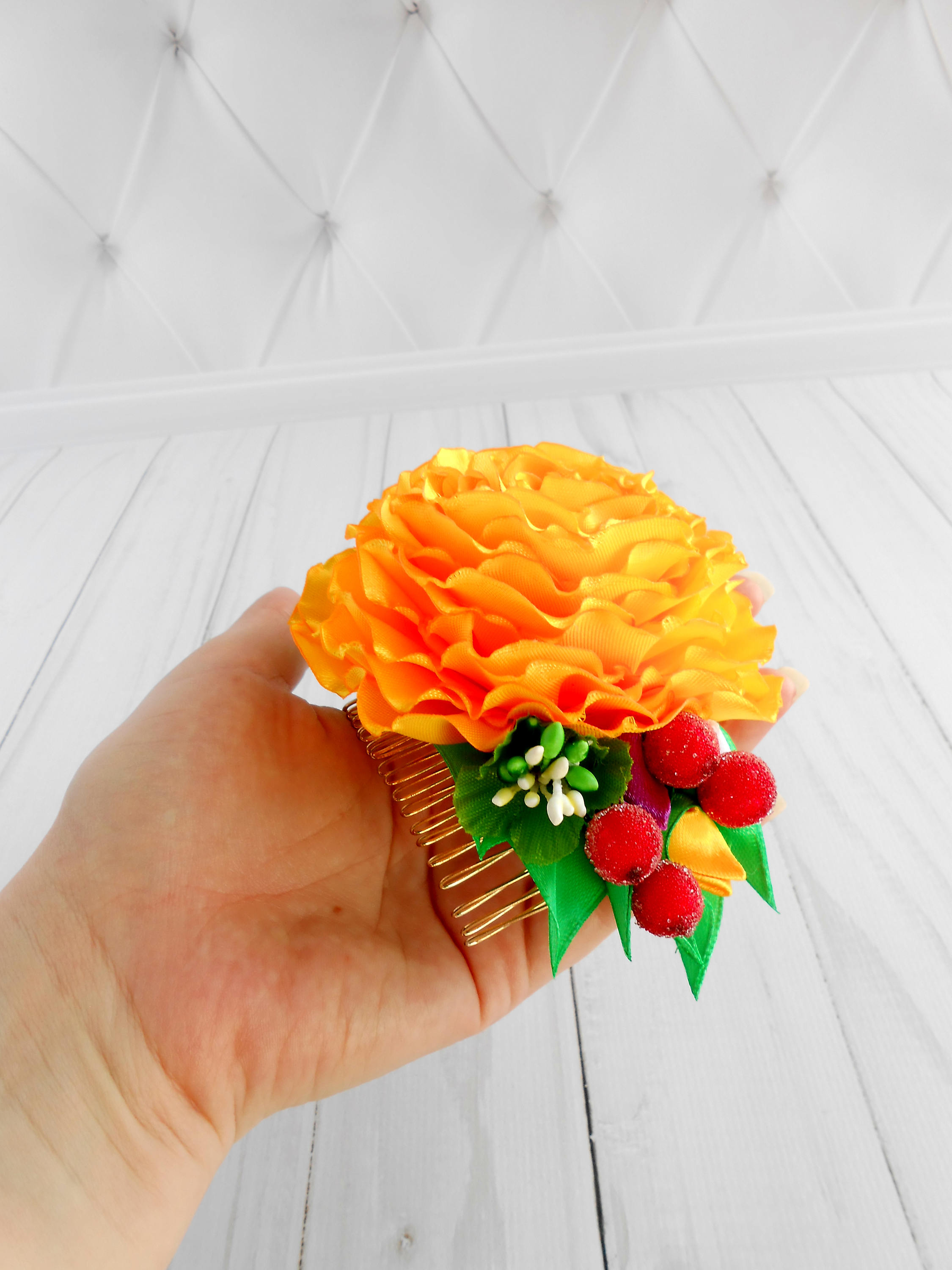 Mexican Flower Hair Comb Frida Headpiece Fiesta Hair - Etsy