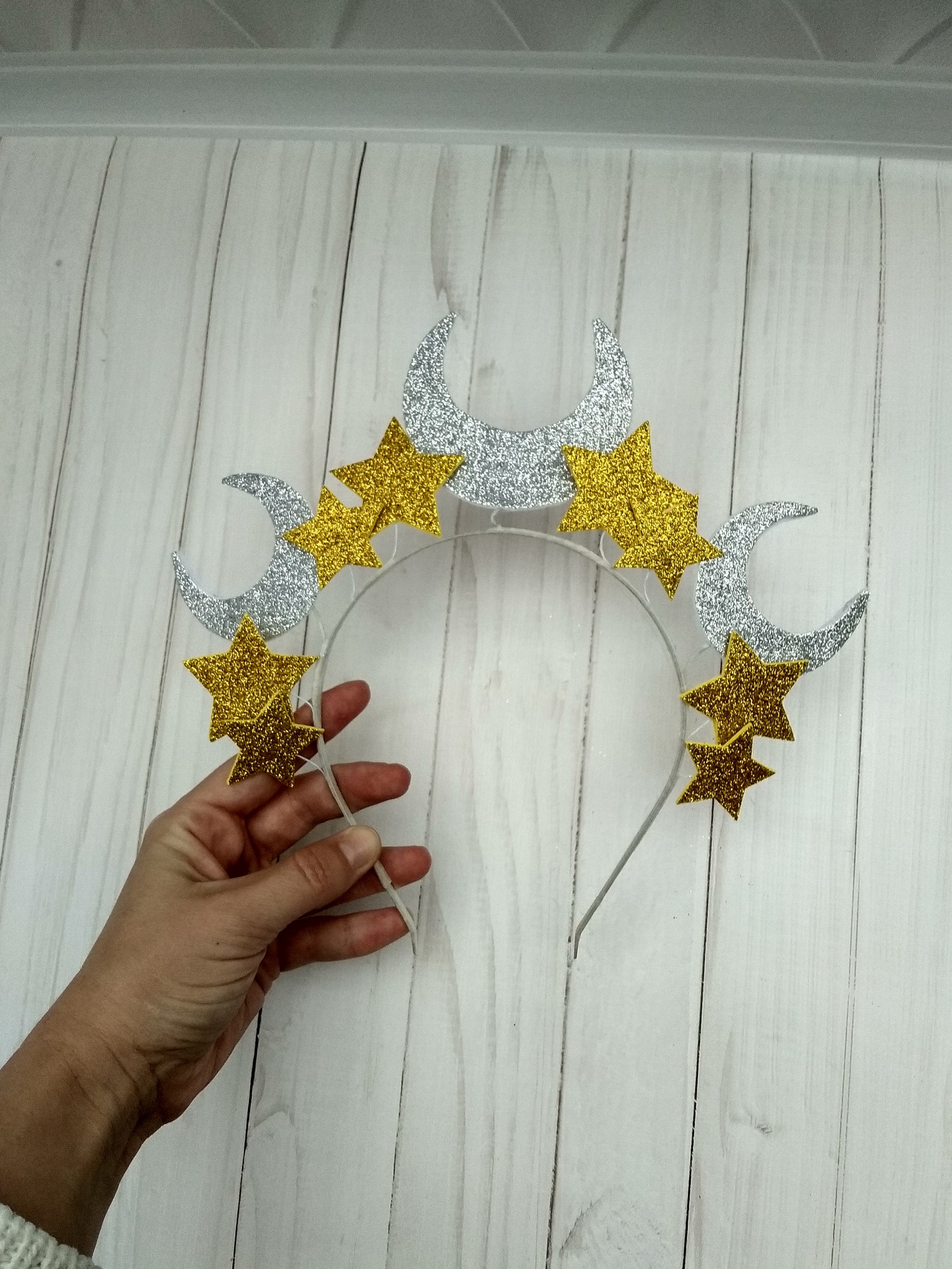 Moon Crown Cosmic Witch Headband Celestial Crown Star - Etsy