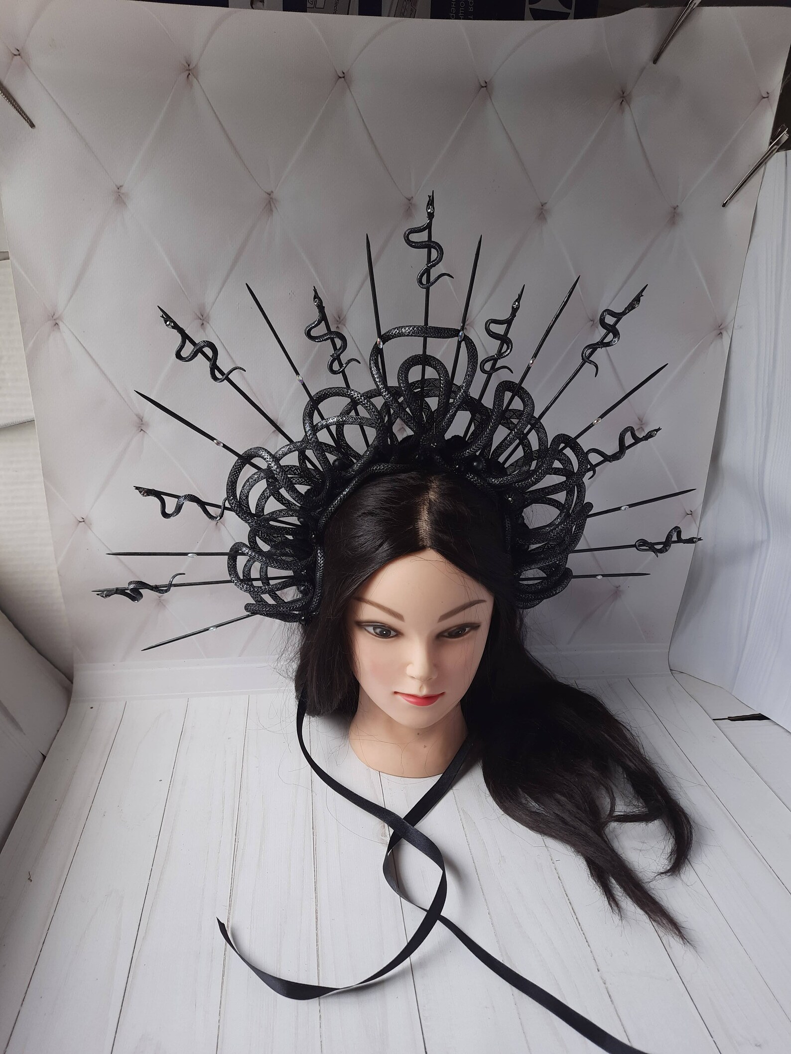 Black Medusa Headpiece Halo Crown Snake Goddess Crown Gorgon Cosplay ...
