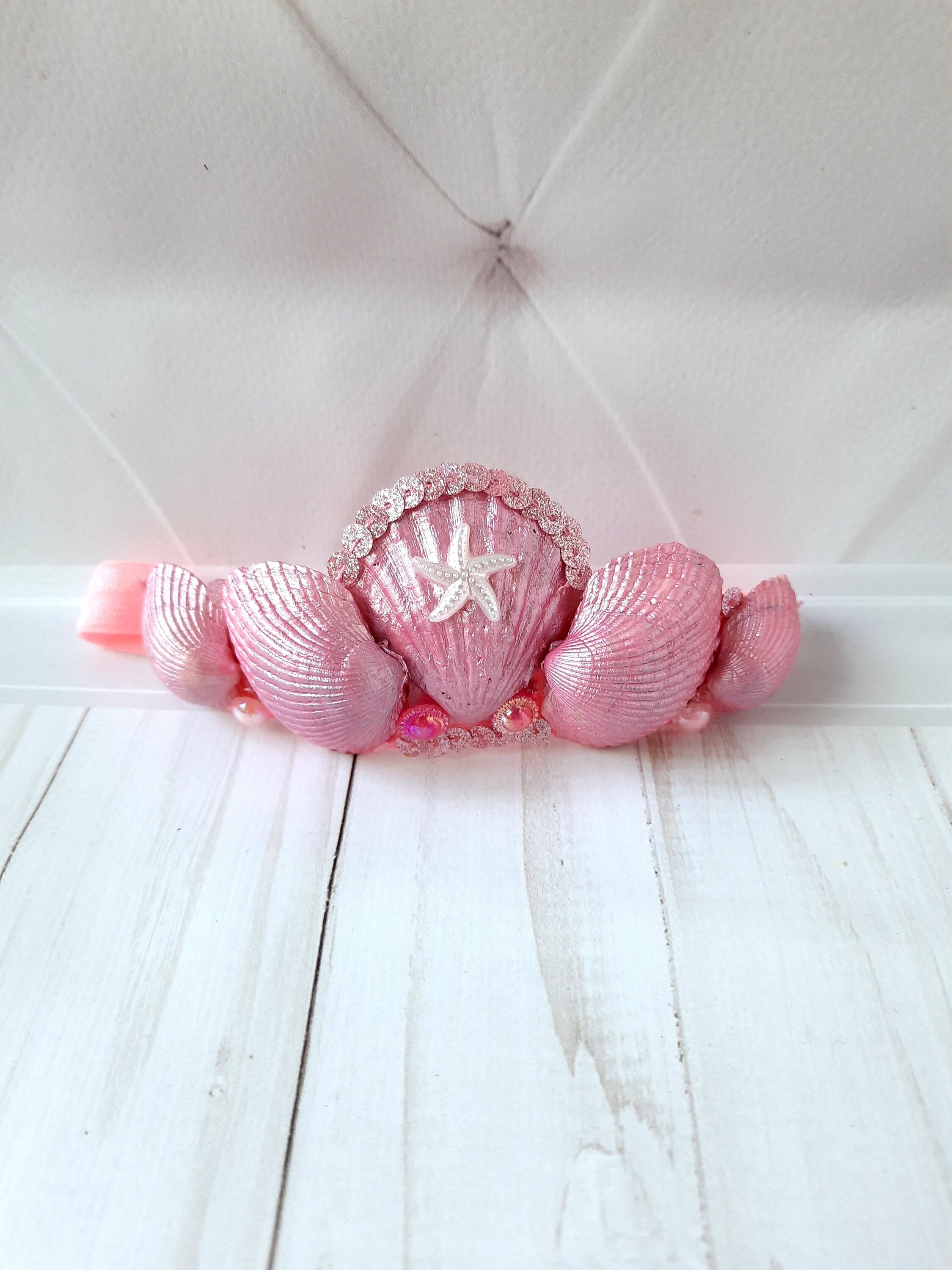 Pink Mermaid Crown Baby Seashell Mermaid Headband for Girls Shell ...