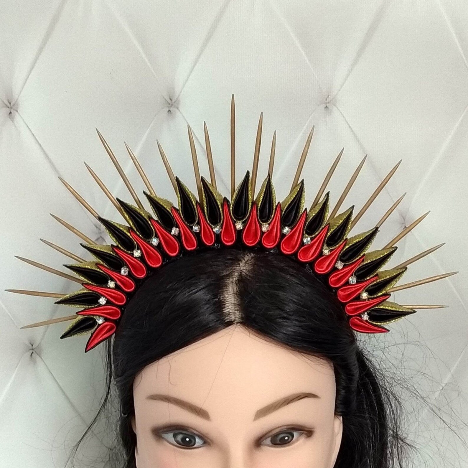 Gothic Crown Sunburst Black Red Goth Headband Vampire - Etsy