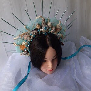 Seashell Mermaid Crown for Adult Siren Headpiece Sea Queen Halo Crown ...