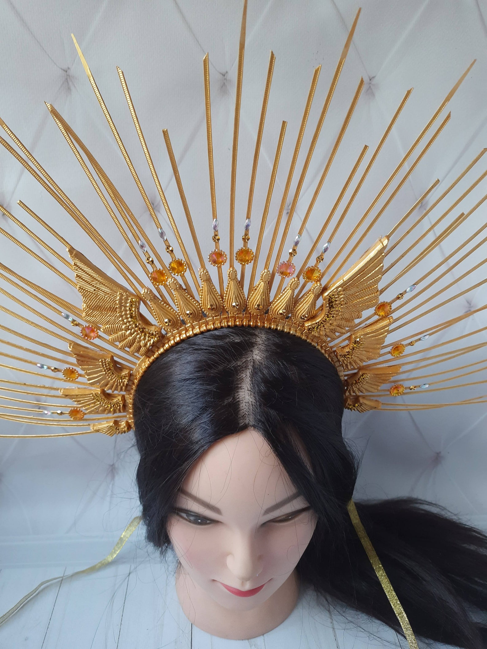 Angel Wings Headband Goddess Crown Gold Halo Crown Headpiece With Wings ...