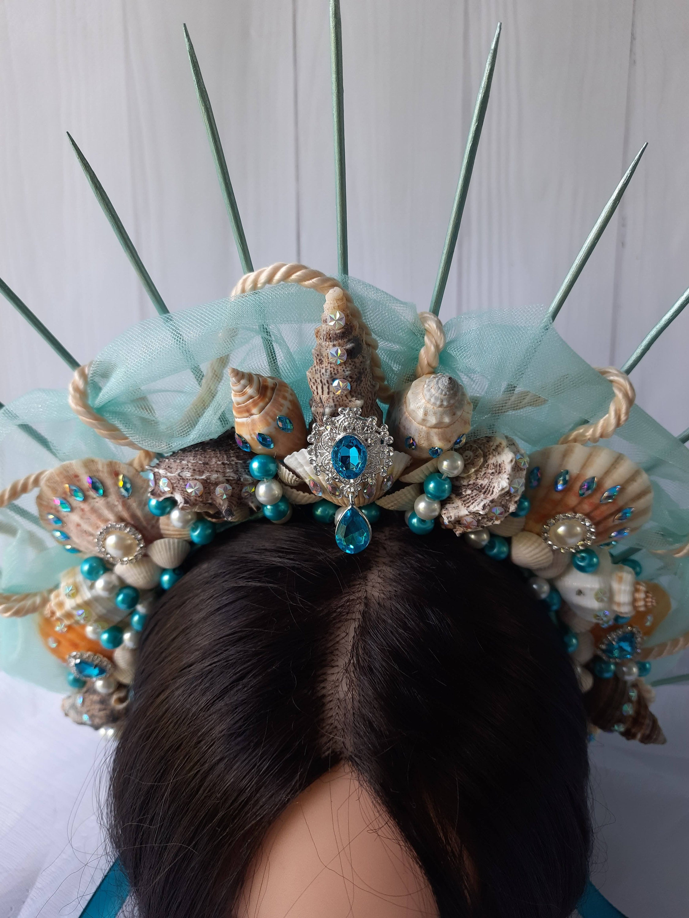 Seashell Mermaid Crown for Adult Siren Headpiece Sea Queen Halo Crown ...