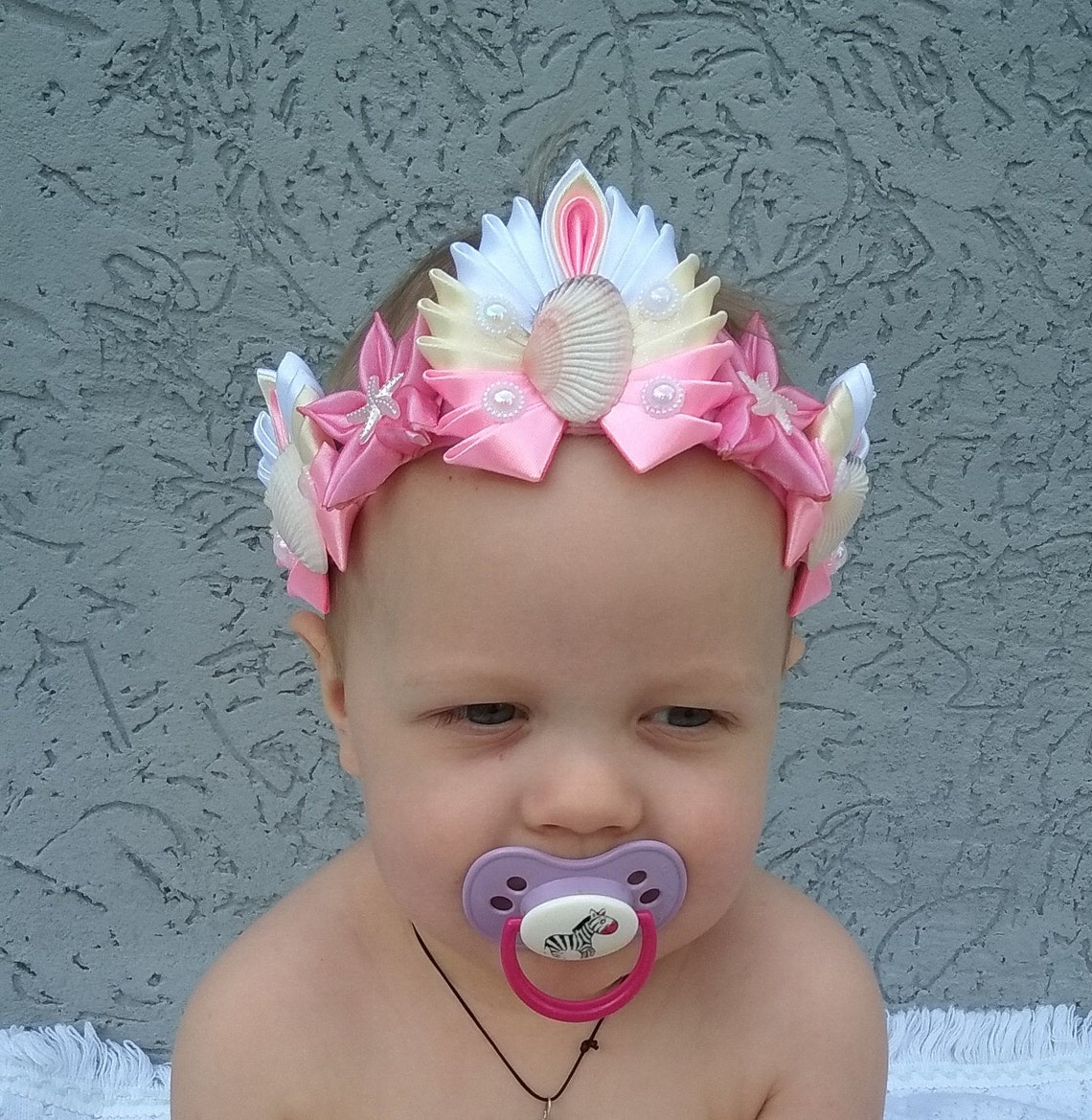 Pink Mermaid Crown Baby Mermaid Headpiece for Girls Shell Headband ...