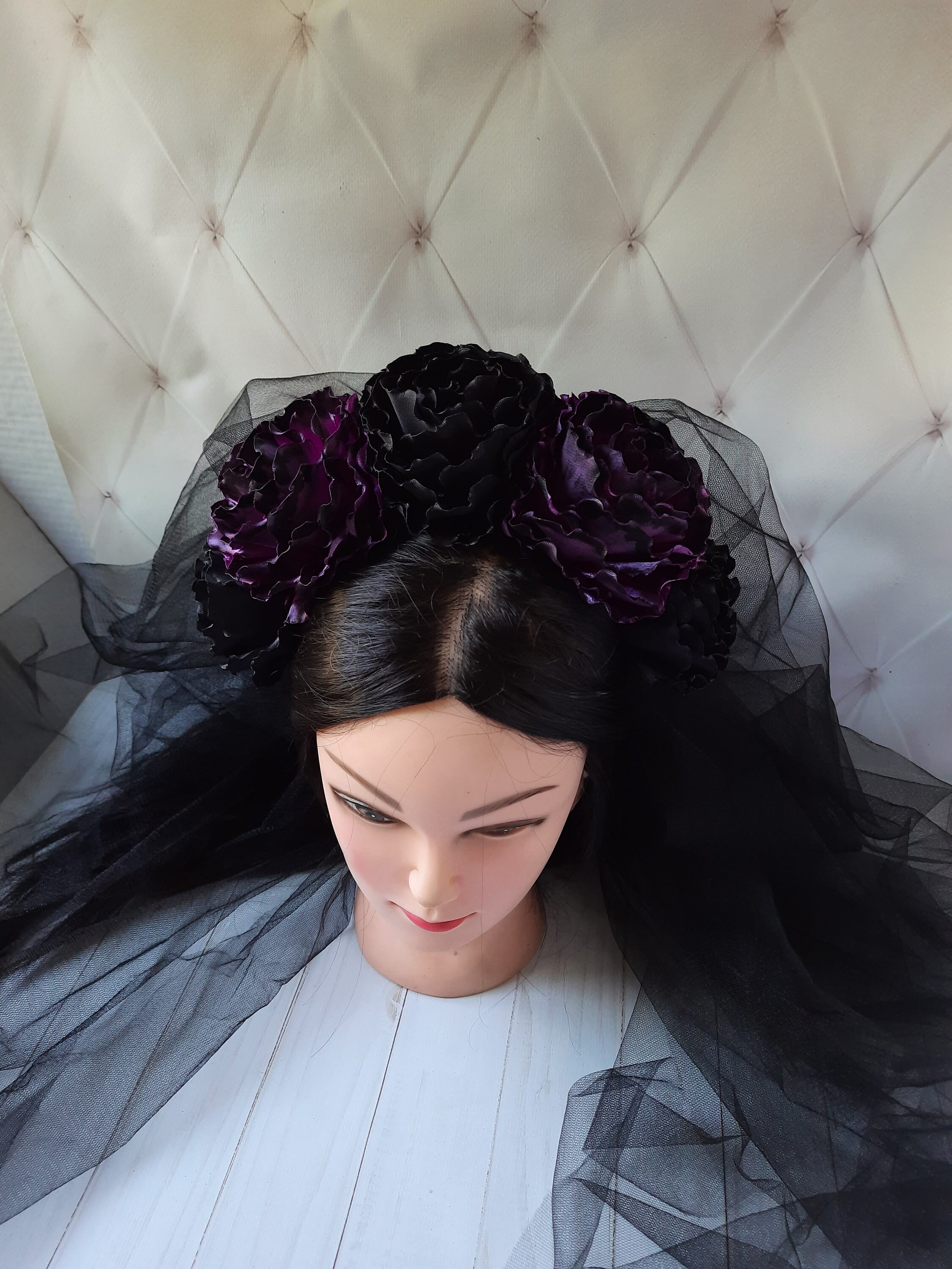 Gothic Crown Veil Goth Headpiece for Women Witch Headband - Etsy