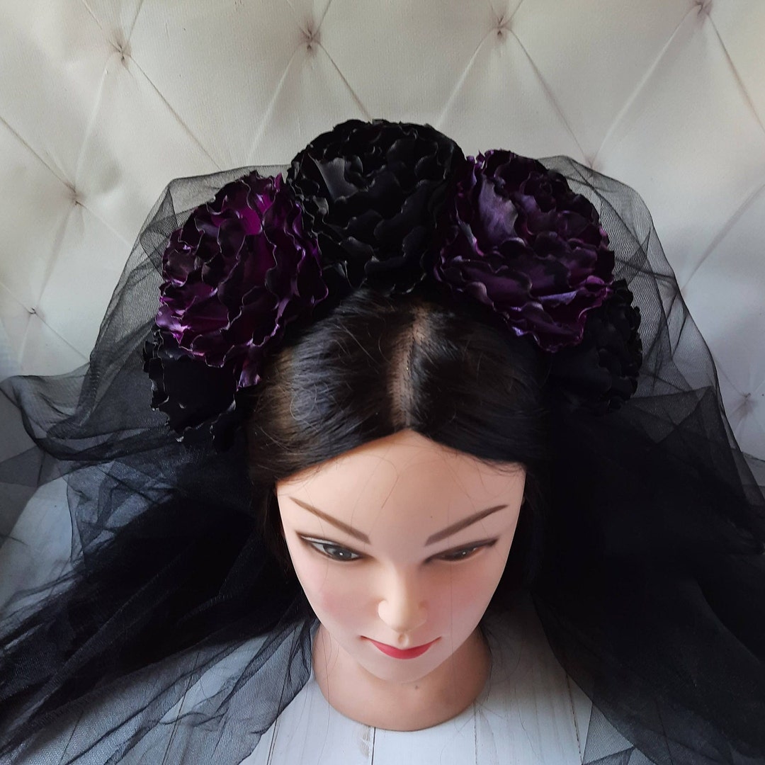 Gothic Crown Veil Goth Headpiece for Women Witch Headband - Etsy